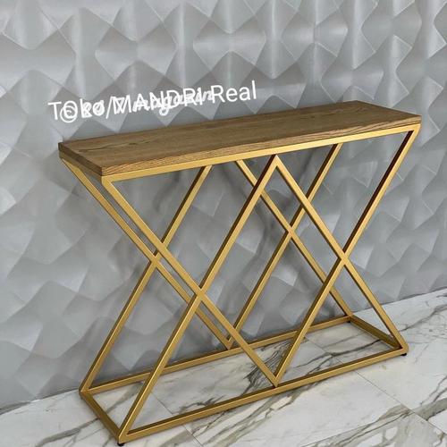 Jual meja console kaki besi papan kayu mahoni - Kota Tangerang - Toko ...