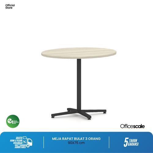 Promo Meja Rapat Bulat I Meja Meeting 3 Orang Diameter 90x75cm Cicil 0% ...