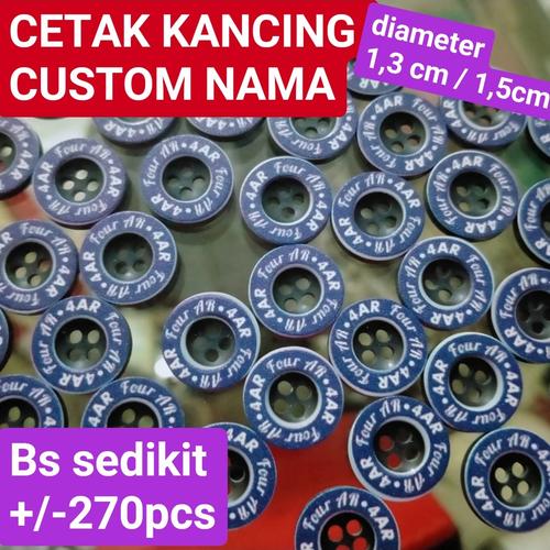 Jual cetak label kancing baju custom nama merk desain 270 pcs 1,3 or 1 ...