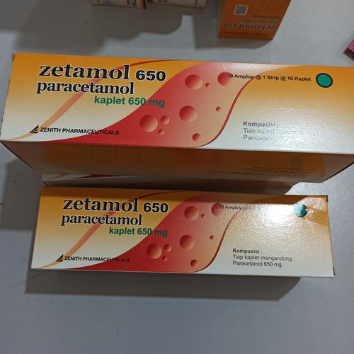Jual Zetamol Paracetamol 650mg Obat Sakit Kepala Demam Pusing per box ...
