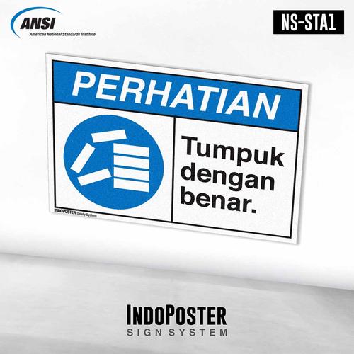 Jual Stiker K3 safety sign ANSI ISO gudang warehouse tumpuk dengan ...