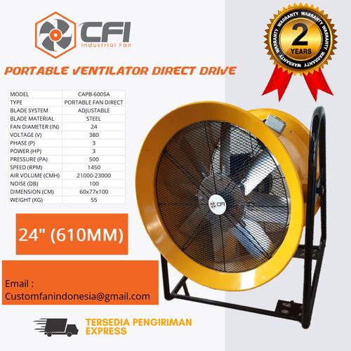 Jual Portable Fan/Ventilator/Axial Blower 24 inch (3HP/3PHASE/1450Rpm ...