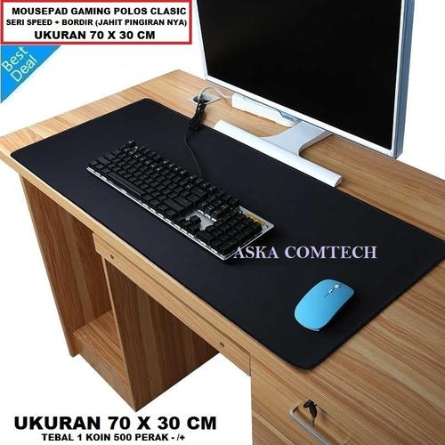 Jual Mousepad Gaming Extra Large Ukuran 70cm x 30cm Polos Hitam ...