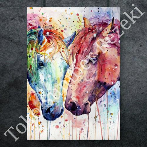 Jual Poster Foto Kuda Hitam Paint Horse Lukisan Fanart Dinding Canvas ...