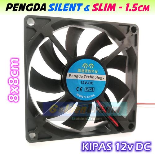 Jual Kipas 8x8cm Pengda Slim 12v DC Brushless Fan Angin CPU Cooler 8cm ...