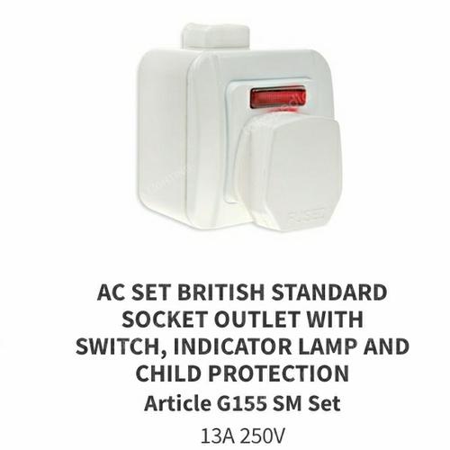 Jual Broco stop kontak ac / set galleo G155 5S snow white - Jakarta ...