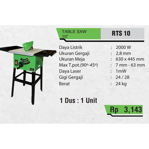 Jual Table Saw 10" RYU RTS 10 Mesin Gergaji Meja Duduk Potong Kayu ...