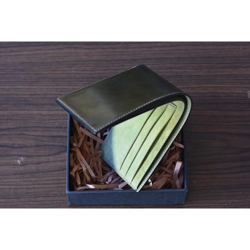 Jual Olive Green Shinki Shell Cordovan And Italian Maya Leather Wallet ...