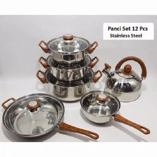 Jual Panci Set 12pcs Stainless - Kab. Malang - Leth'shop | Tokopedia