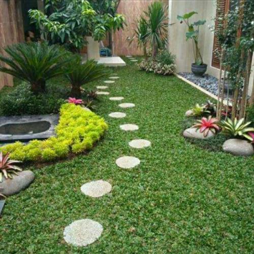 Jual menerima pembuatan taman rumput minimalis / taman halaman rumah ...
