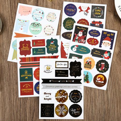 Jual Merry Christmas Gold Foil Stickers Stiker Deco Gift Hamper Label ...