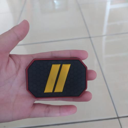 Jual Patch Rubber Garis 2 miring List Merah Emblem Pangkat Garis2 ...