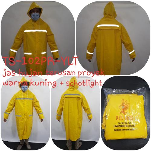 Jual Jas Hujan Proyek Rain Coat Warna Orange Kuning Security - Kuning ...
