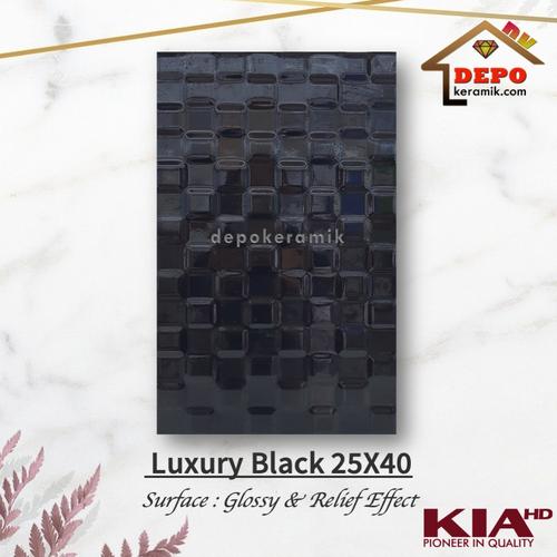 Jual KIA Luxury Black 25x40 Kw1 Keramik Kilap Glossy Motif Timbul ...