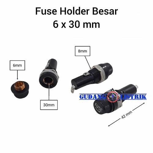 Jual Fuse Holder Rumah Sekring Tempat Fuse Tabung Kaca Besar 6x30mm ...