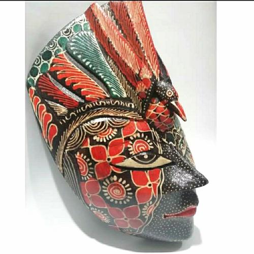 Jual topeng batik hiasan dinding mask gift Indonesia batik tulis + free ...