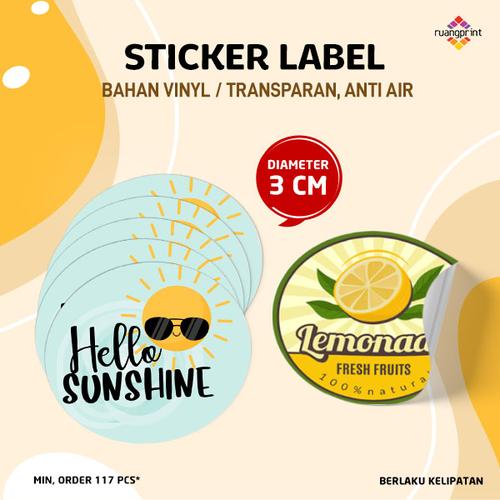 Jual Stiker Label Transparan / Sticker Produk Transparan A3 uk 3cm ...