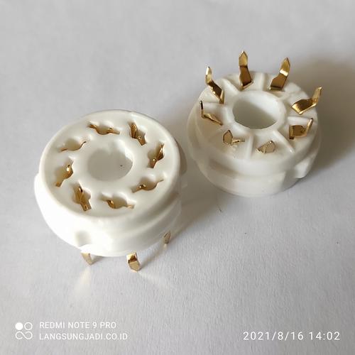 Jual Tube socket 8-pin octal PCB-mount 27mm gold for 6SN7 EL34 KT88 5U4 ...