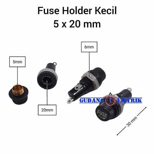Jual Fuse Holder Rumah Sekring Tempat Fuse Tabung Kaca Kecil 5x20mm ...