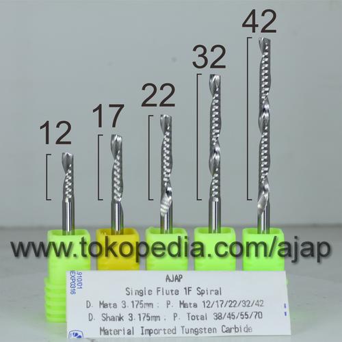 Jual ENDMILL 1F D 3.175 mm / end mill akrilik / acrylic kayu CNC Router ...