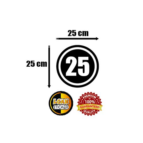 Jual STICKER ANGKA UK 25 CM DALAM LINGKARAN - BAHAN ORACAL - YELLOW ...