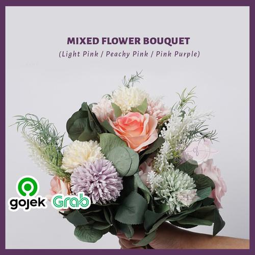 Promo Buket Bunga Mawar Mixed Flower Bouquet - Pink Purple - Kota ...