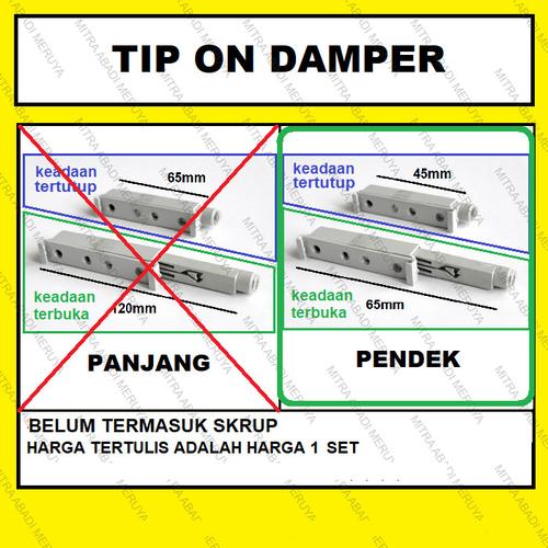 Jual Push To Open Tip On PENDEK Push Open 60mm Damper Pintu Lemari Laci ...