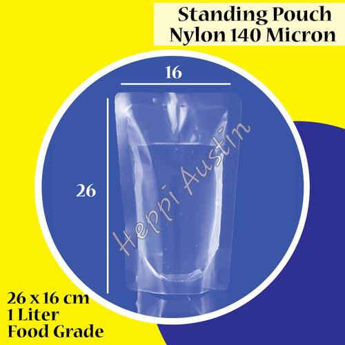 Jual Plastik Standing Pouch Bening Stand Up Nylon Transparan 16x26cm ...