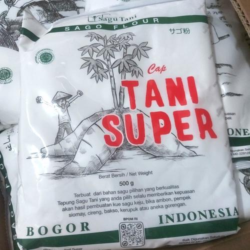 Jual tepung sagu tani super 500gr / tepung sagu cap pak tani / sagu ...