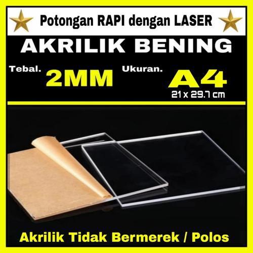 Jual AKRILIK BENING 2mm A4 / Acrylic lembaran / Tidak Bermerek / Polos ...