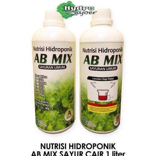 Jual Nutrisi Ab mix Hidroponik Sayuran Daun Umum Cair 1 Liter - sayuran daun - Kab. Malang ...