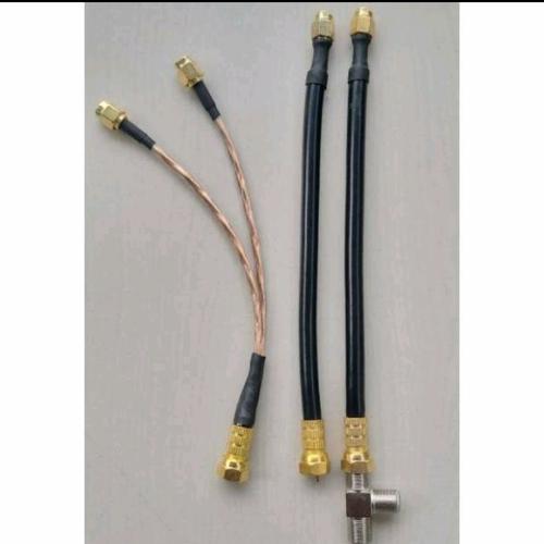 Jual kabel konektor Pigtail male dual cabang RG6 Ts9 Crc9 modem wifi ...