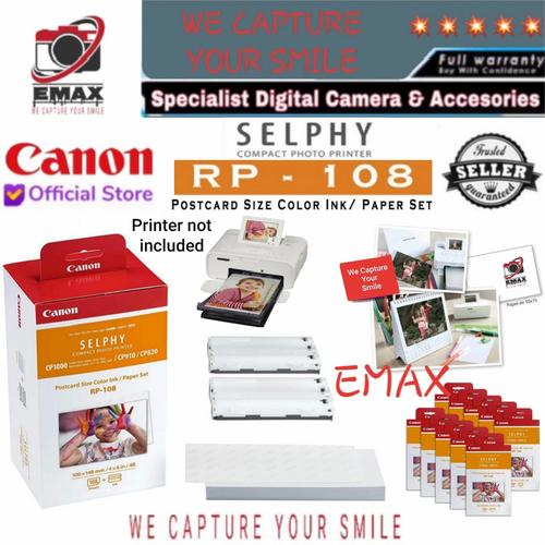 Jual CANON SELPHY RP-108 Photo Printer Ink Paper CP820 CP910 CP1000 ...