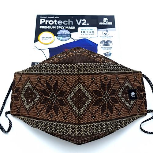 Jual MASKER KAIN PROTECH V2 PREMIUM 3 PLY MASK MOTIF RAJUT - M231, M ...