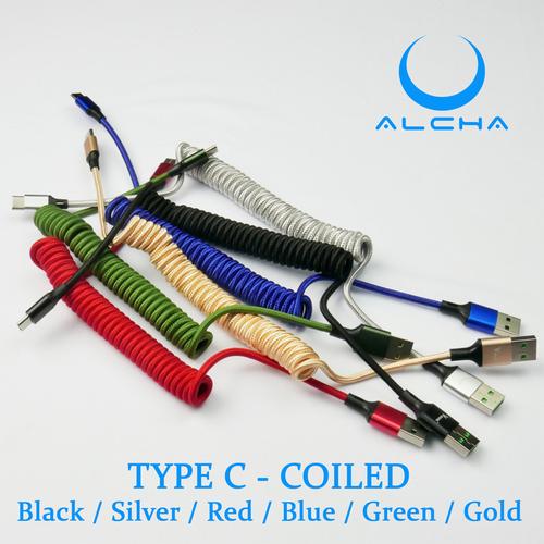Jual ALCHA CABLE USB TYPE C COILED MECHANICAL KEYBOARD KABEL COIL ...