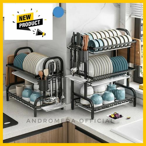 Jual Rak Peniris Piring Tempat Penyimpanan Mangkuk Serbaguna Stainless ...