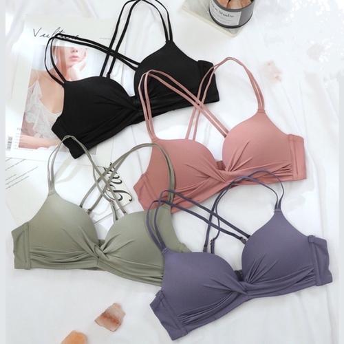 Jual Pastel bow bra | Bra crossed | Bra tanpa kawat | Bra pastel - Pink ...