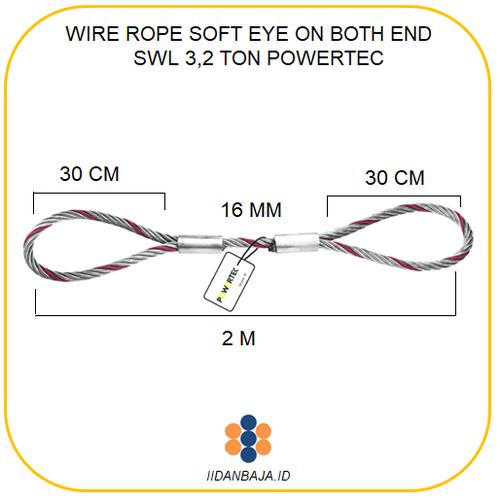 Jual WIRE ROPE SLING SOFT EYE ON BOTH END 16 MM X 2 M. SWL 3,2 T ...