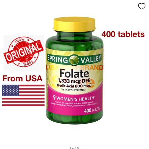 Jual Spring Valley Folate dietary supplement 1333 mcg 400 count ...