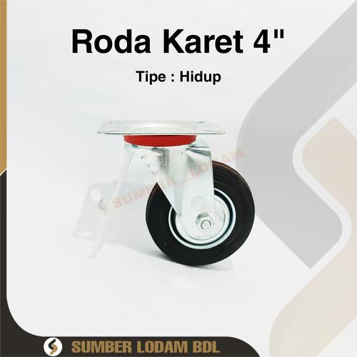 Jual Roda Troli 4" / Roda Karet 4" Tipe Hidup ROHA - Kota Bandar ...