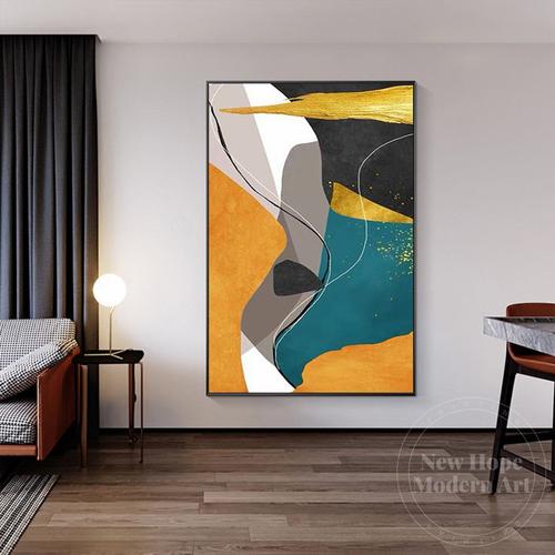 Jual lukisan abstrak modern/gold abstrak ukuran 120cmx80cm - Kab ...