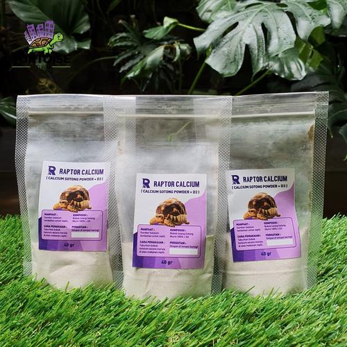 Jual RAPTOR CALCIUM + D3 40 GR BUBUK TULANG SOTONG KURA SULCATA ...
