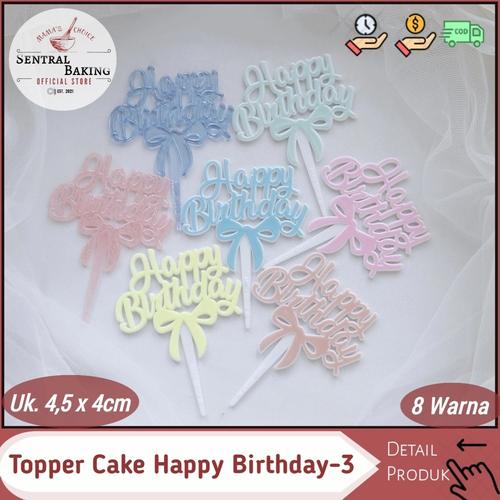 Jual Topper Kue Tulisan Ulang Tahun Ultah 3 / Toppers Cake Happy ...