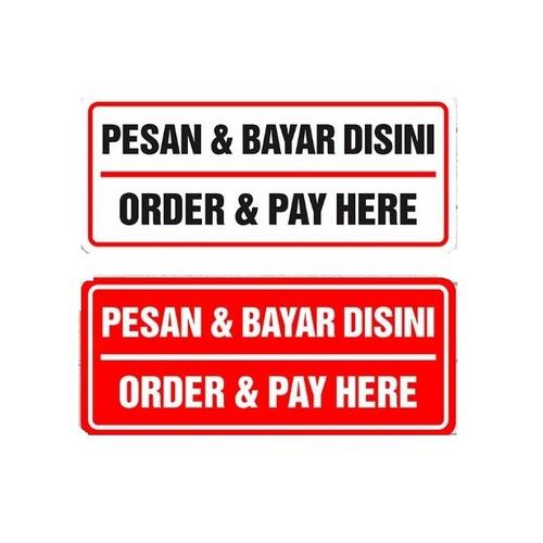 Jual stiker pesan dan bayar disini sticker order and pay here - putih ...