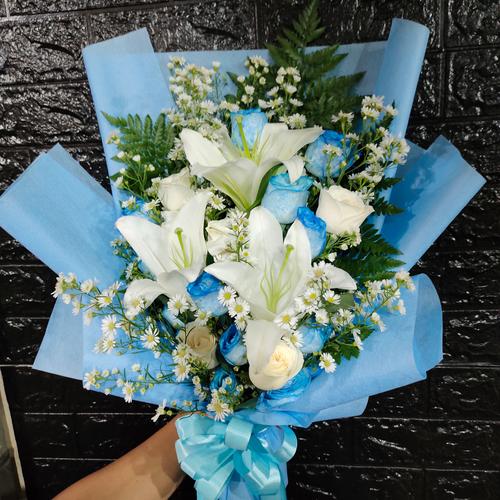 Jual buket bunga rose biru. bunga fresh untuk hadiah kado ultah dll ...