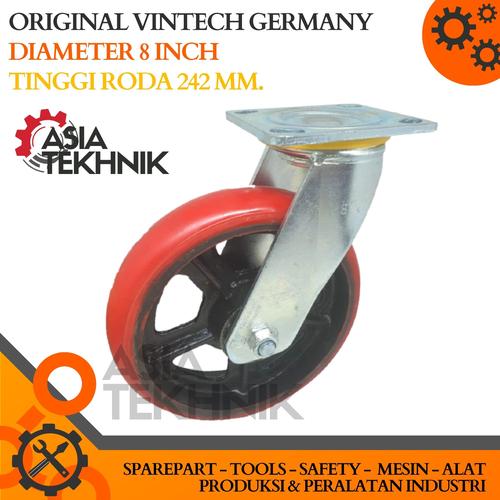 Jual Roda PU 8 inch + Rem Cast Iron Racing Original Vintech Germany ...
