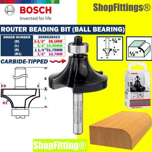 Jual Bosch Mata Router Cembung Beading Bit Round Over R 610 13 mm - 6mm ...