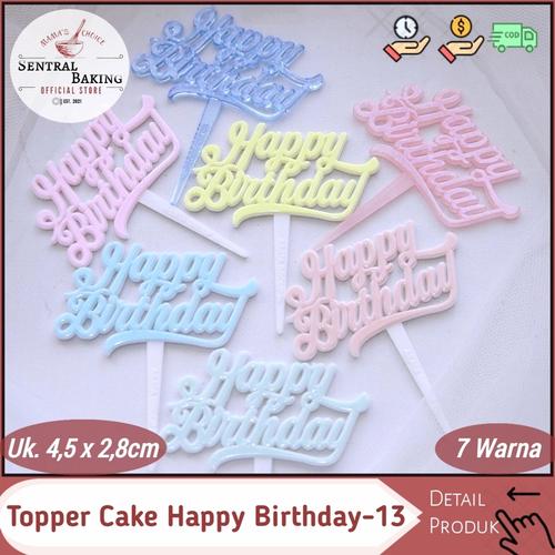 Jual Topper Kue Tulisan Ulang Tahun Ultah 13 / Toppers Cake Happy ...