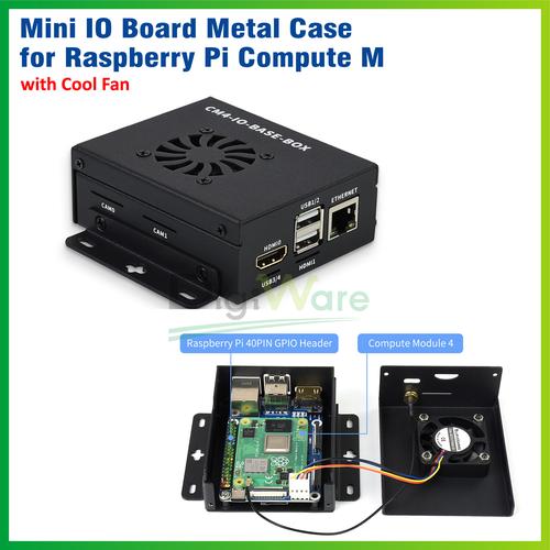 Jual Mini IO Board for Raspberry Pi Compute Module 4 Metal Case Cool ...