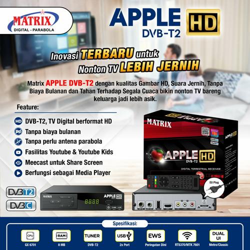 Jual Receiver Digital TV Matrix Apple HD Red | DVBT2 set top box ...